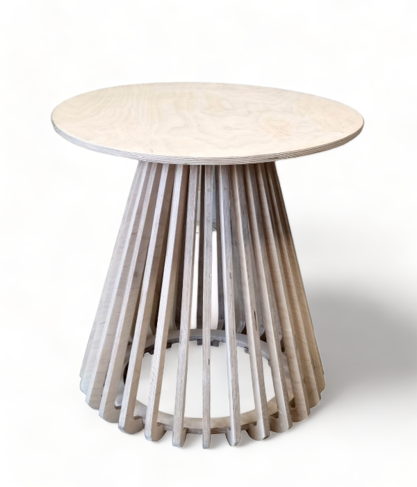 Birch Ribbed Side Table – Native Decor