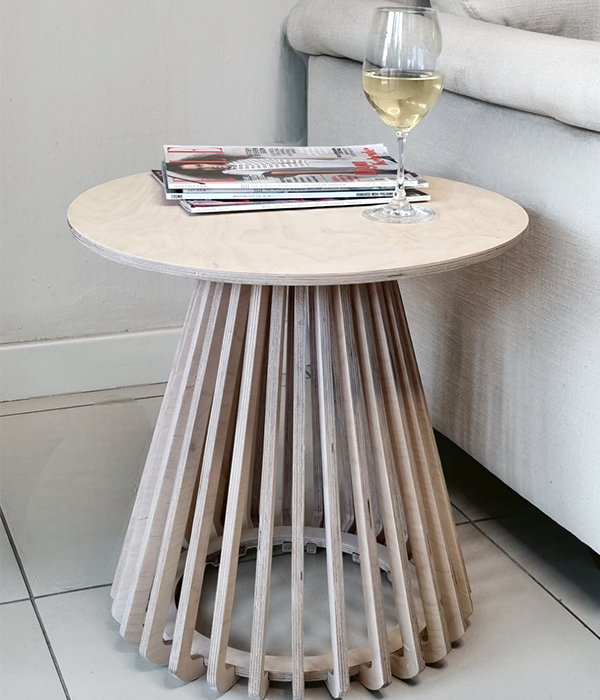 Birch Ribbed Side Table – Native Decor