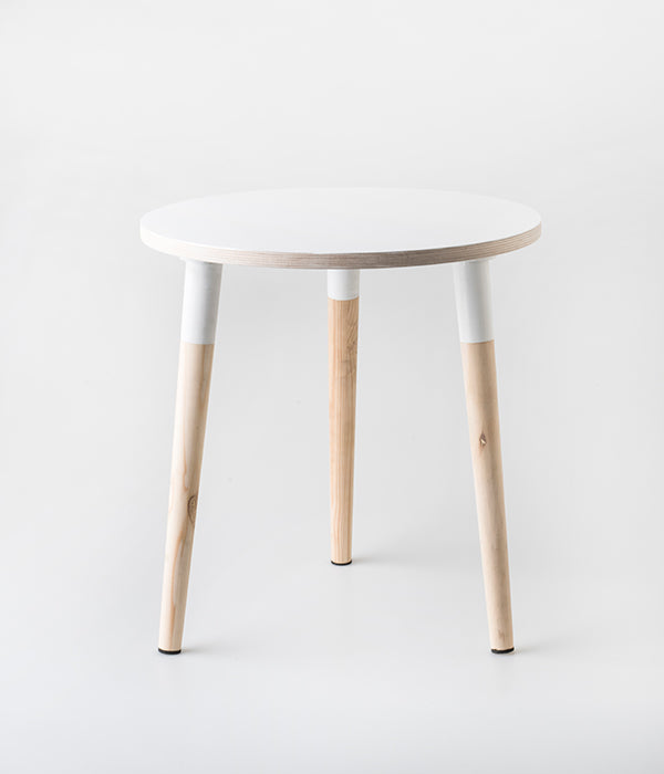 Birch Round Side Table - White – Native Decor
