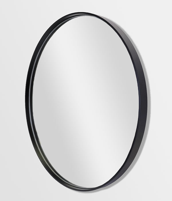Deep Frame Round Mirror Black – Native Decor